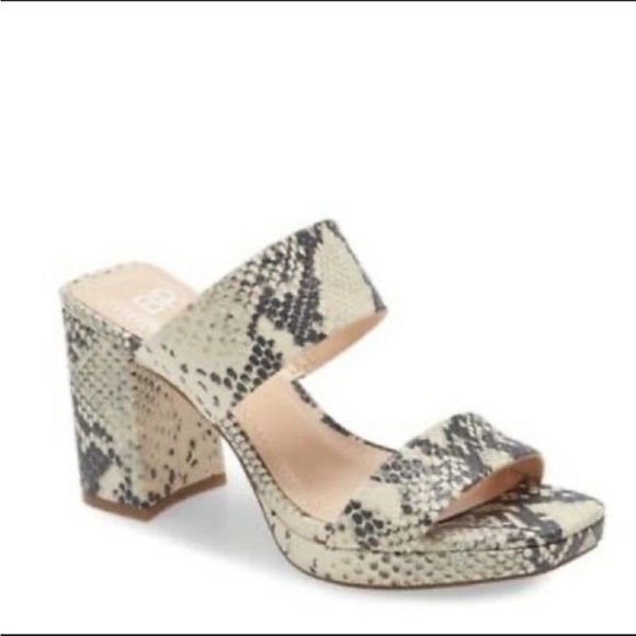 bp | Shoes | Bp Karly Snake Print Block Heel Sandals Sz | Poshmark